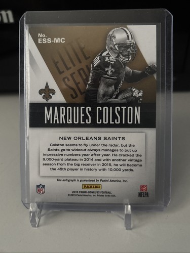 2015 Donruss Elite Series Autograph Marques Colston /25 Gold Saints | eBay