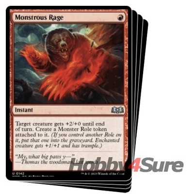 Monstrous Rage X4 M/NM Magic: The Gathering MTG Wilds Of Eldraine | eBay