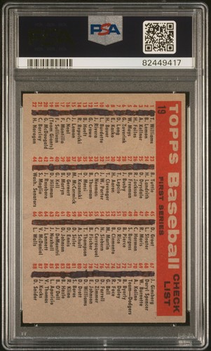 1958 TOPPS CHECKLIST #19 GIANTS TEAM PSA 5 MK | eBay