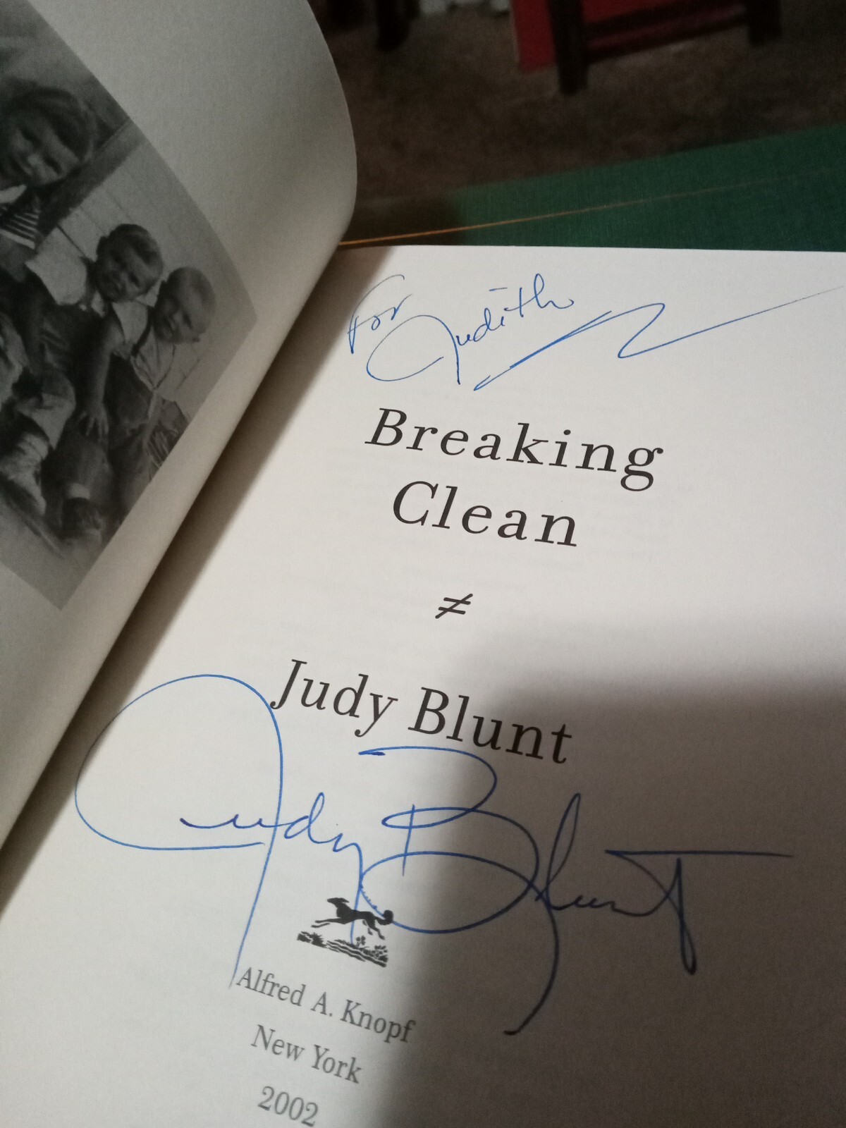 Judy Blunt Signed Book! "Breaking Clean" 2002 Hardcover | eBay UK