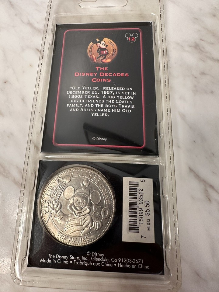 Disney Decades Coins #12 Walt Disney Old Yeller 1957 Sealed Disney Coin ...