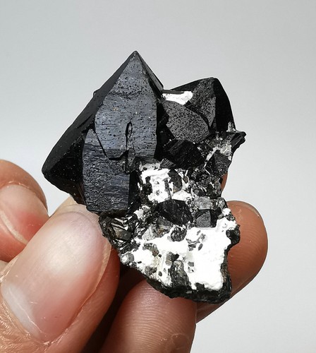 30g Rare Natural Black Octahedral Cassiterite Quartz Mineral Specimen ...
