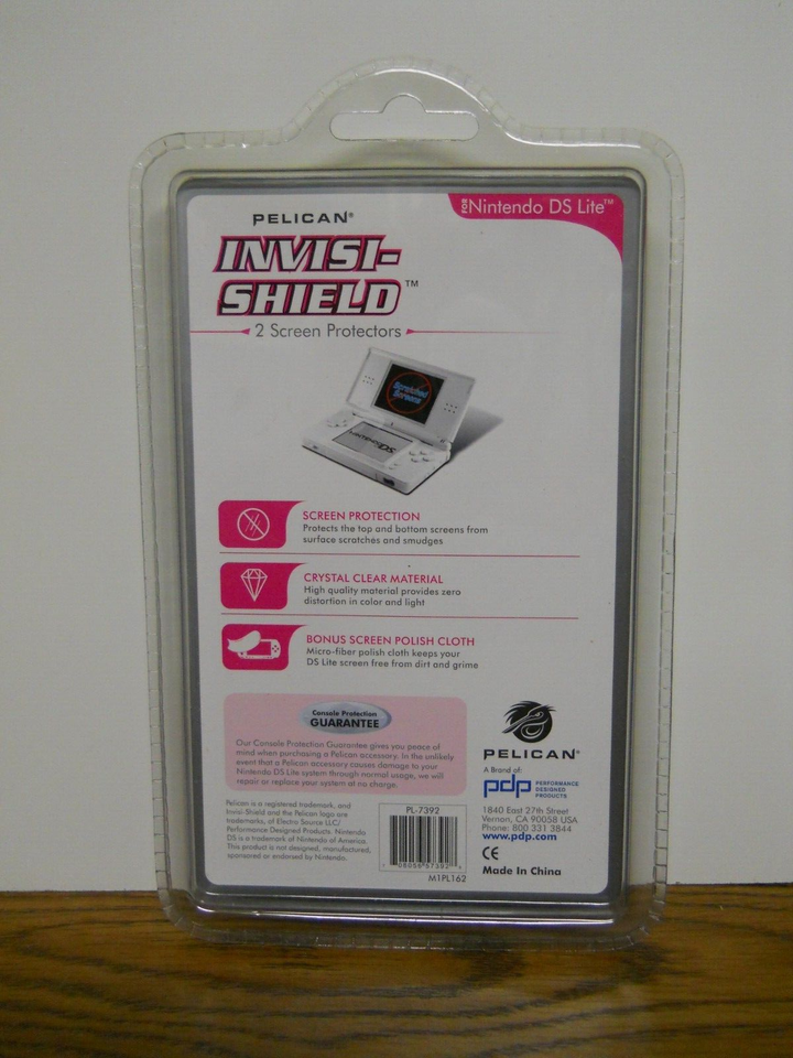 New Pelican Nintendo DS Lite Invisi-shield 2 Screen Protectors ...