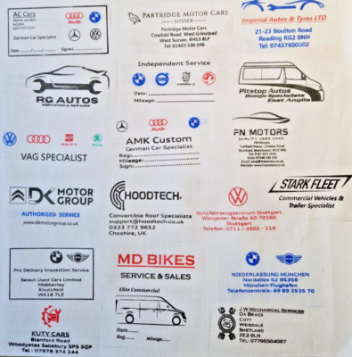 Generic garage service stamp car logo VAG audi vw skoda seat toyota ...