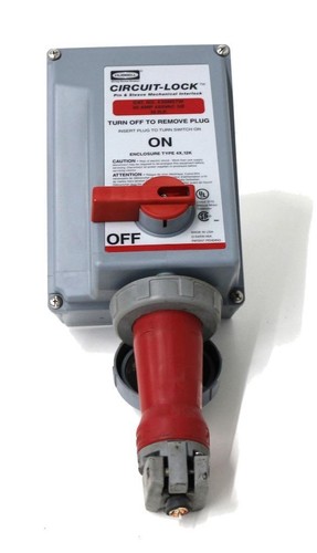 Hubbell 430MI7W, 430P7W Watertight Mechanical Interlock Device w/ Plug ...