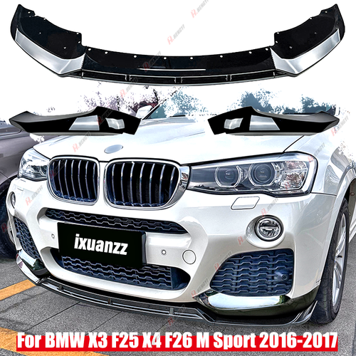 For BMW X3 F25 X4 F26 LCI M Sport 2014-2017 Front Bumper Spoiler Lip ...