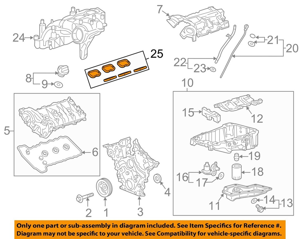 GM OEM 16-24 Acadia EngineTransaxle Engine Parts-Intake Manifold Gasket ...