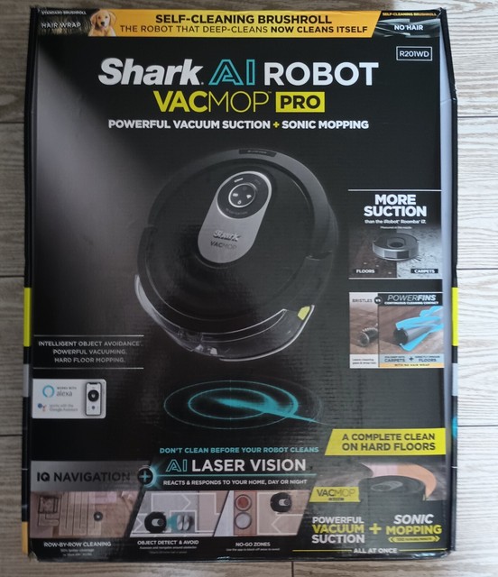 Shark AI VACMOP Black Robotic Vacuum and Mop with Self-Cleaning ...