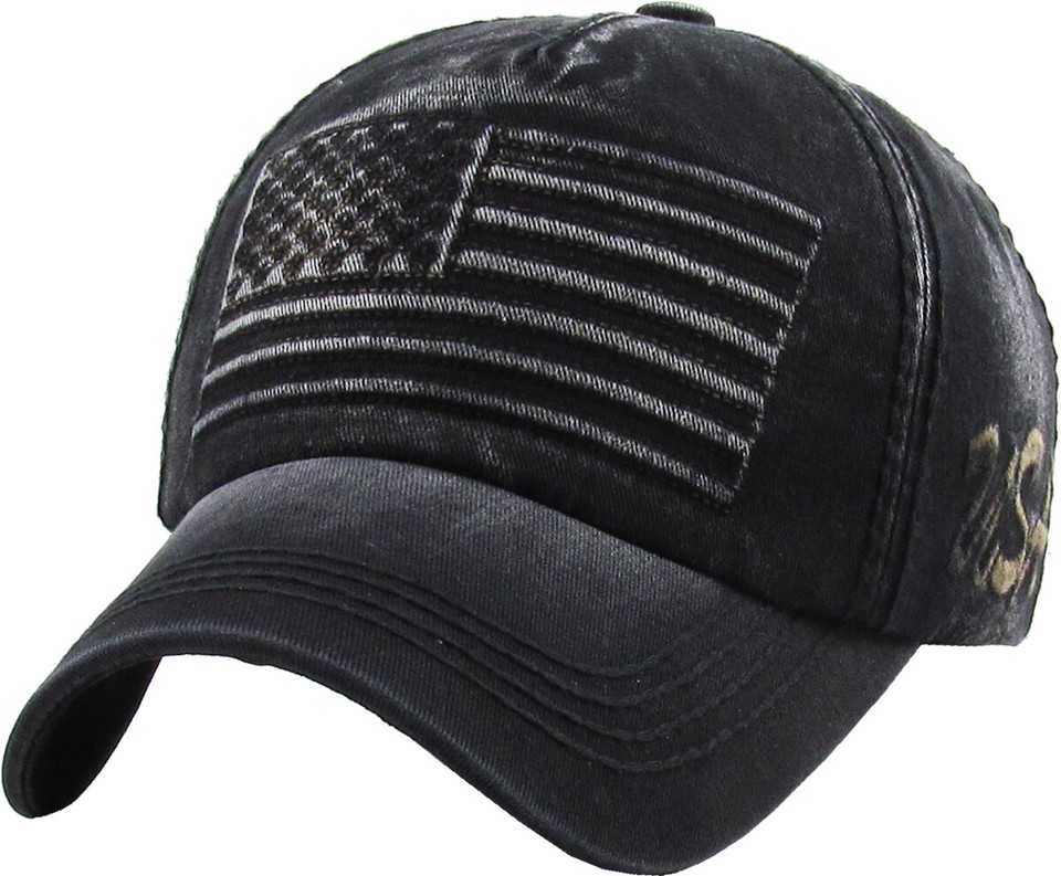 America USA Flag Vintage Distressed Hat Baseball Cap Washed Adjustable ...