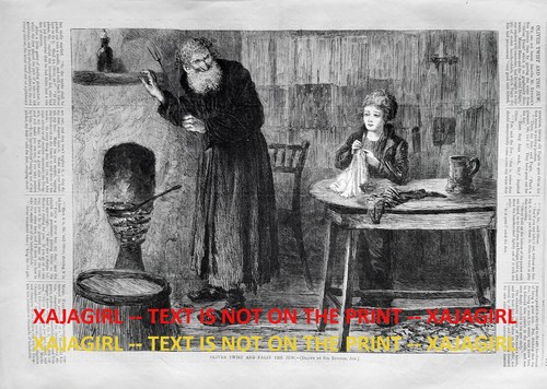 Charles Dickens, Oliver Twist Fagan Jewish Racism, 1870s Antique Print ...