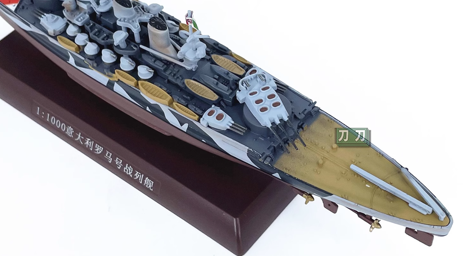 1:1000 Italian Battleship Rome Warship Model Alloy Finished Products | eBay