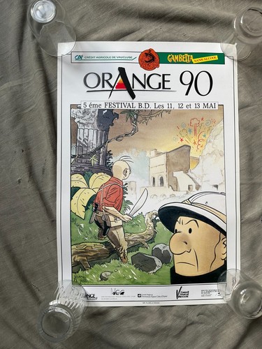 FRANK LE GALL AFFICHE 5e FESTIVAL BD ORANGE 1990 36 x 52 cm EN ...