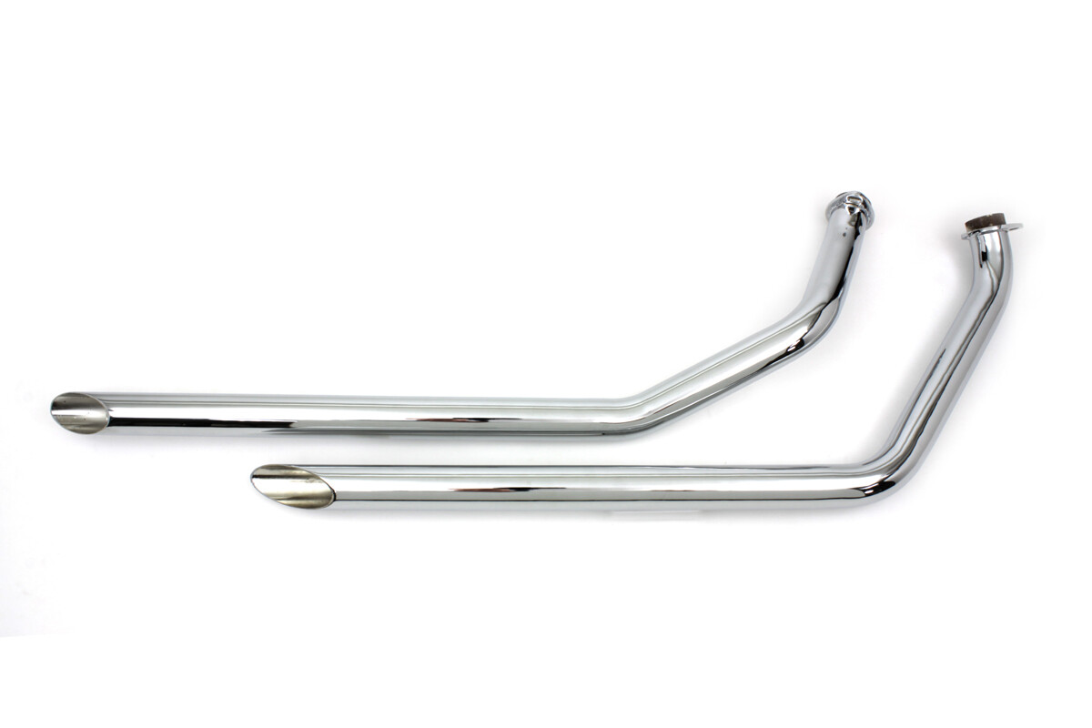 MCM Exhaust Drag Pipe Set Slash Cut Chrome fits Harley Davidson | eBay