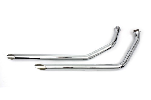 MCM Exhaust Drag Pipe Set Slash Cut Chrome fits Harley Davidson | eBay