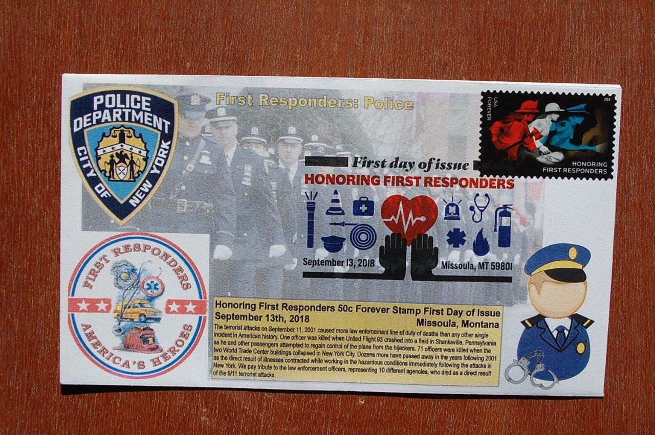 Honoring First Responders 50c Stamp FDC Bullfrog Sc#5316 16266 Police ...