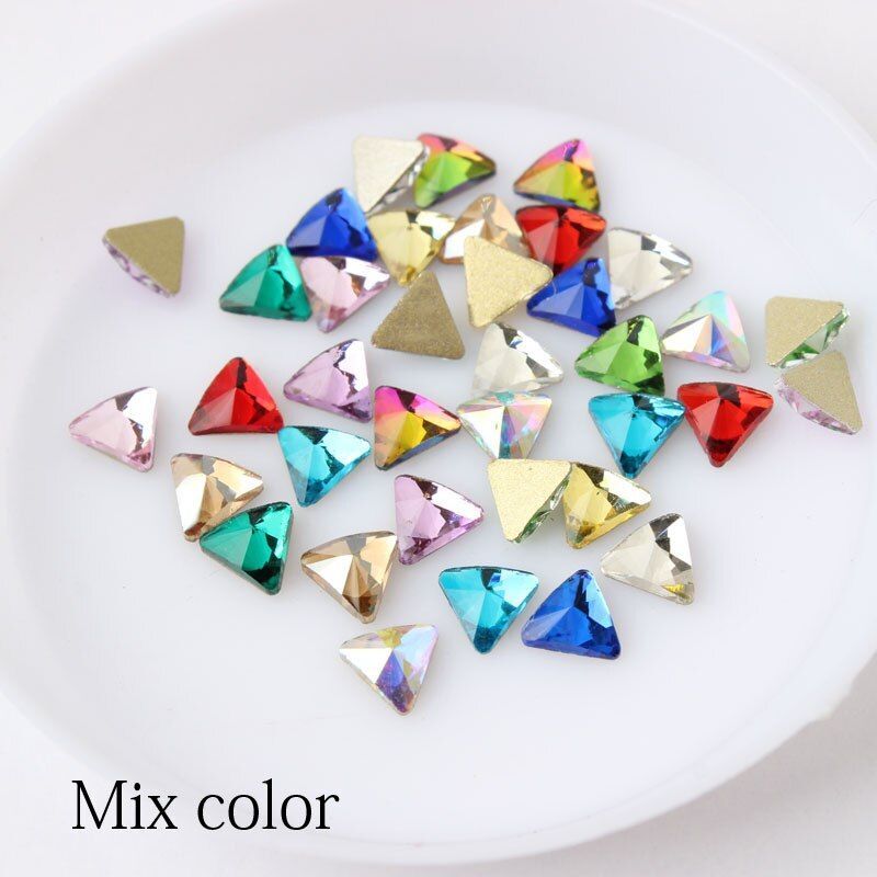 Small Triangle Bead Clear Nail Art Rhinestone 30/100Pcs Crystal Stone ...