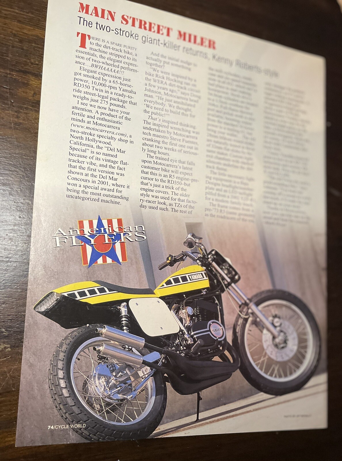 YAMAHA RD350 Motorcycle ORIGINAL ARTICLE Ad #24831 | eBay