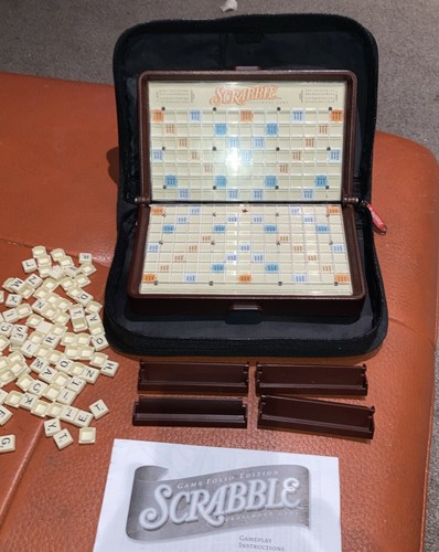 Scrabble Crossword Game Folio Travel Edition Zippered Case 100% ...