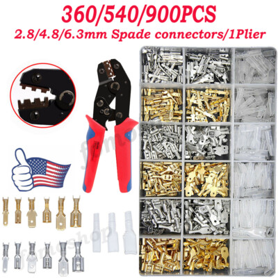 900PCS Assorted Male Female Spade Electrical Wire Connectors Crimp ...