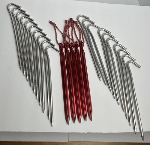 MSR Groundhog Tent Stakes - Set of 5 ; 7.5 Inch w/ Easy Pull Loop + 20 ...