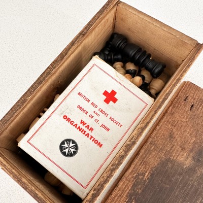 WW2 POW Games - War Organisation Red Cross Playing Cards & Wooden Chess ...