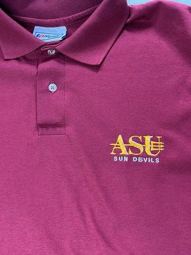 VTG Hanes Arizona State University Mens XL Polo Shirt Embroidered ASU ...