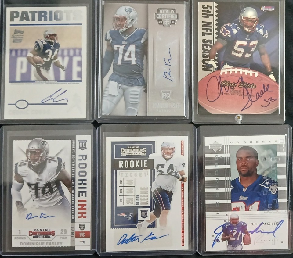 New England Patriots 17 Card Autograph Lot w/ Kliff Kingsbury, Troy ...