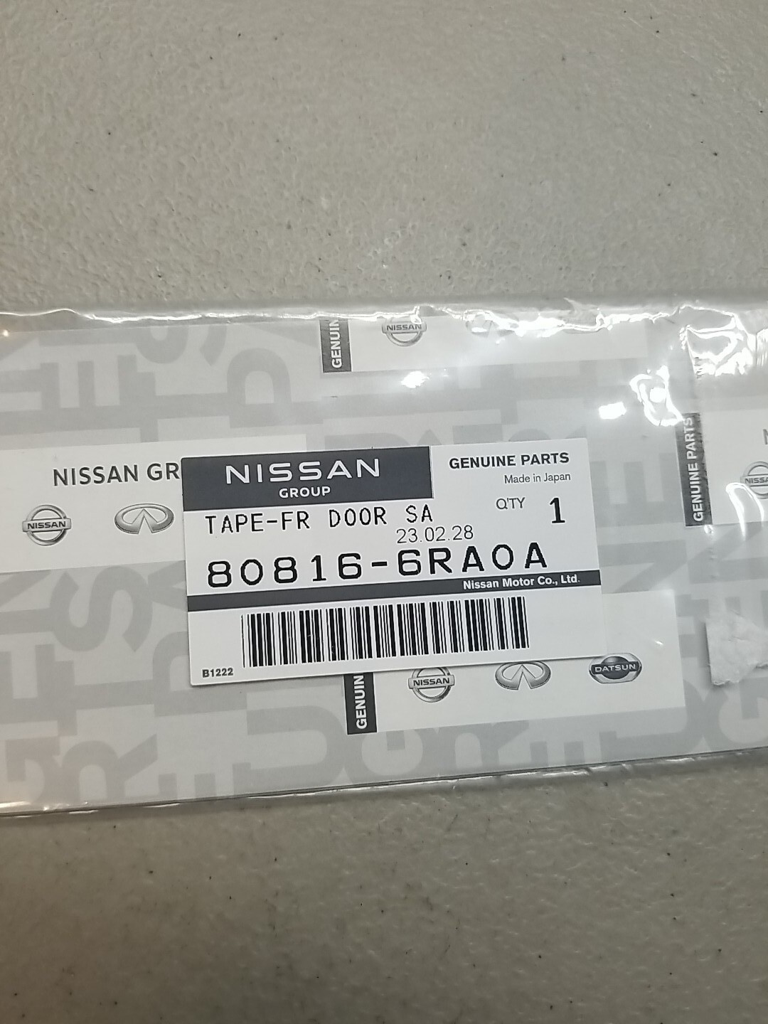 Nissan/INFINITI 80816-6RA0A Black Out Tape (Right, Front) | eBay