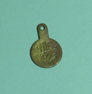 Vintage "Key Year" 1923 Wisconsin Trap Tag Trapping Hunting License | eBay