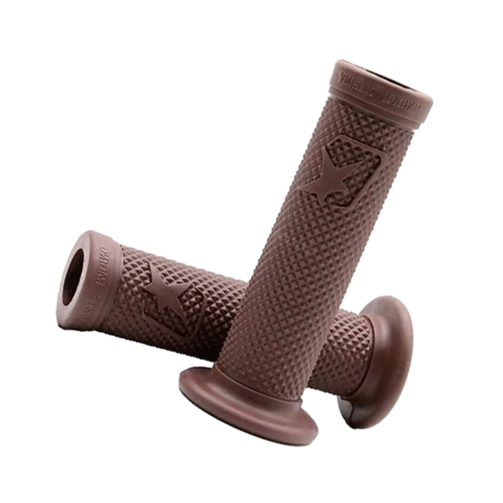 Brown Hand Grips Retro Vintage Handlebar Motorcycle Handbar Grips Cover ...