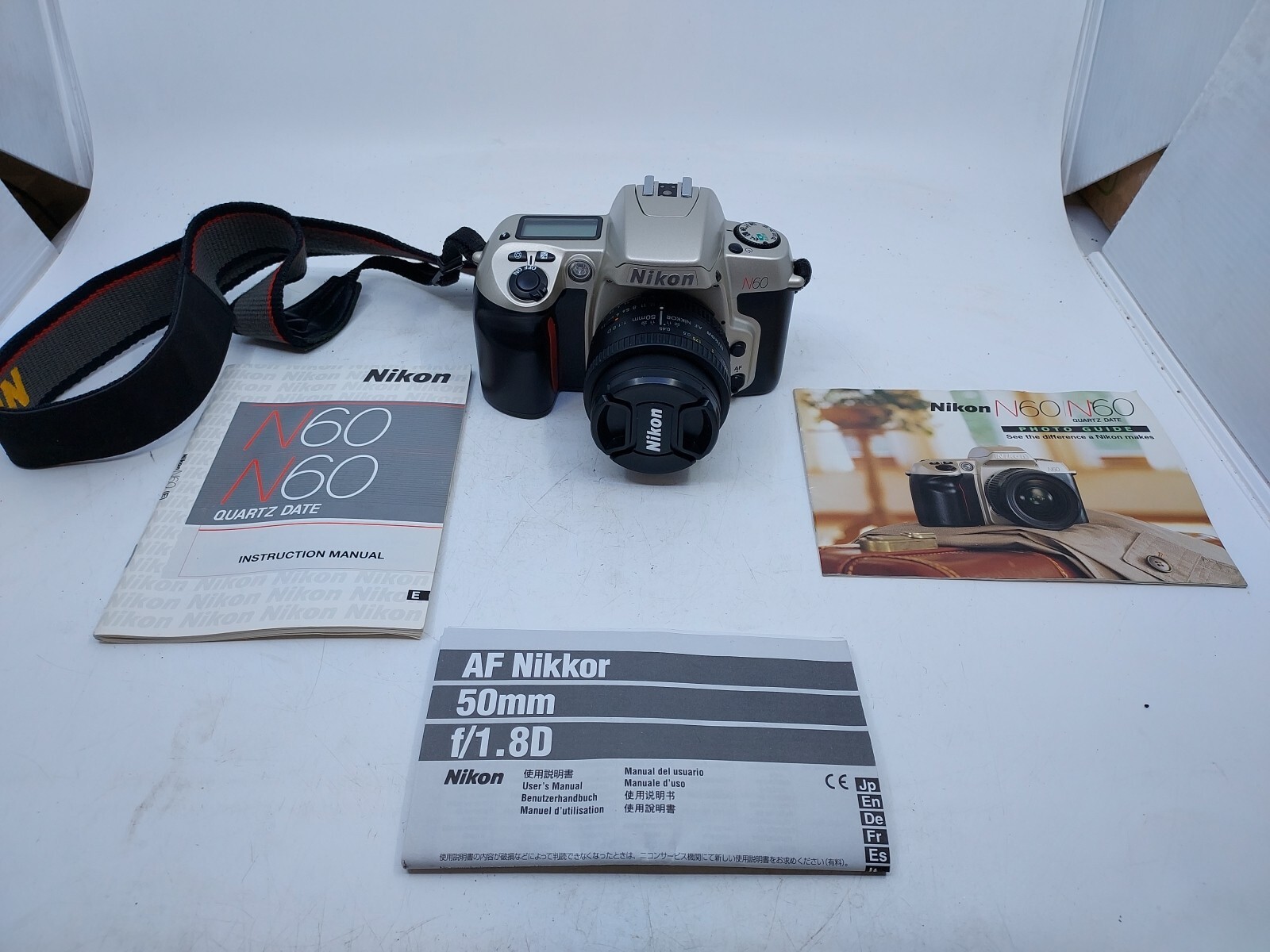 NIKON N60 35mm SLR film camera & 50mm 1:1.8 D Nikon Nikkor AF Lens ...
