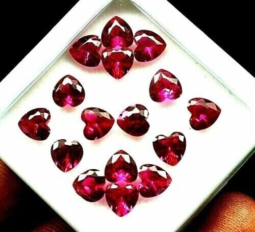 10 Ct Natural Red Ruby Heart Shape 10 Pcs Loose Gemstone GDGL Certified ...