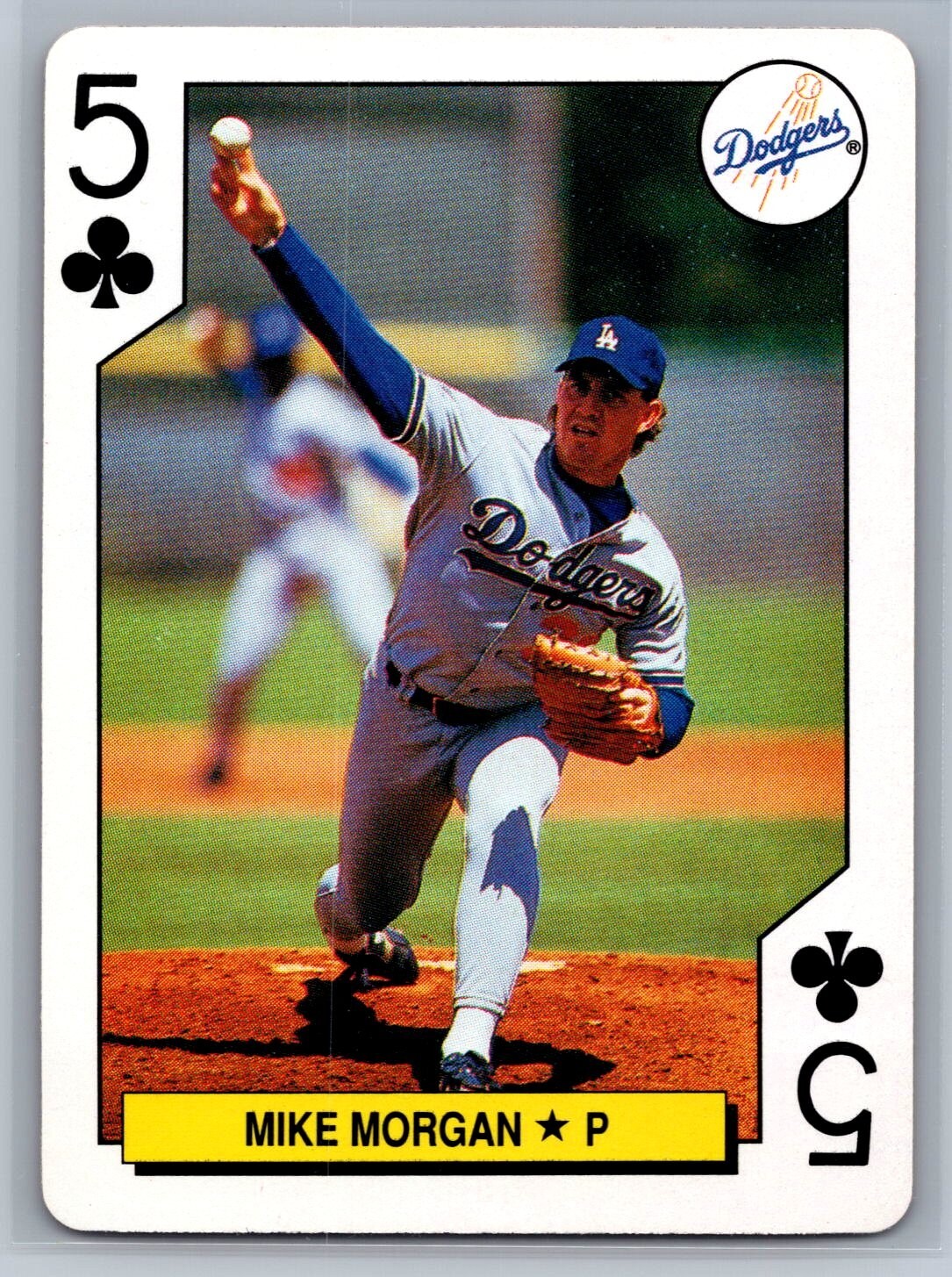 1991 Major League All-Stars Playing Card - Mike Morgan - 5 Clubs | eBay