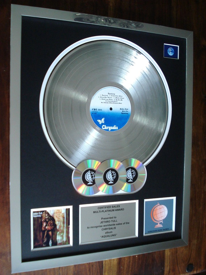 JETHRO TULL AQUALUNG LP MULTI PLATINUM DISC RECORD AWARD ALBUM | eBay ...