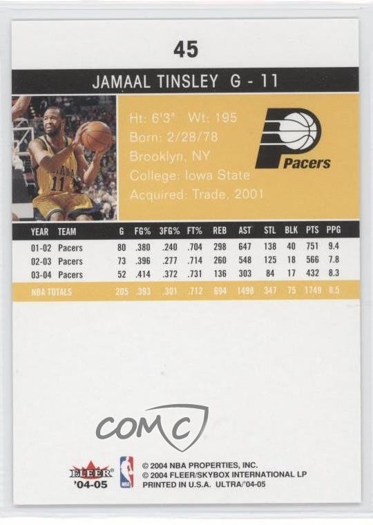 2004-05 Fleer Ultra Jamaal Tinsley #45 | eBay