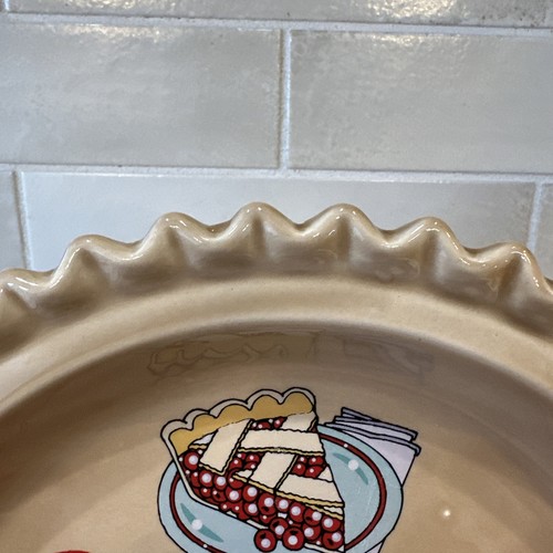 VTG Red Cherry Pie Plate by Universal Trumps Corp 11" Fluted, Scalloped ...