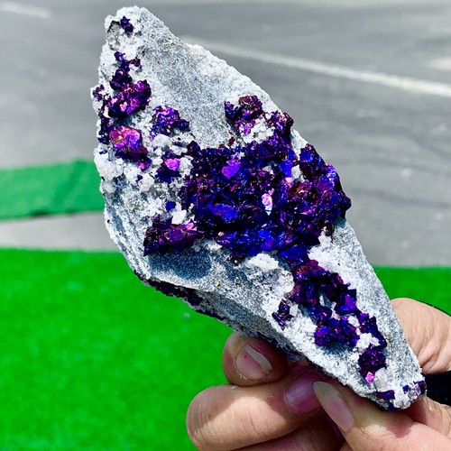 258G Natural Beautiful Bornite with calcite cluster Mineral Specimen ...