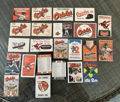 Baltimore Orioles MLB Baseball Pocket Schedules Misc Lot of 23- 1966 ...