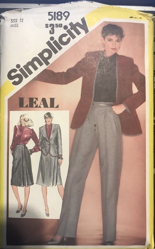Simplicity LEAL pattern 5189 Misses Blouse, Pants, Skirt, Jacket size ...