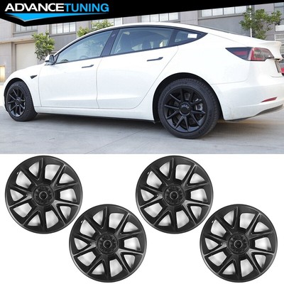 For 17-23 Tesla Model 3 Razor Wheel Covers Full Hub Caps ABS 18 Inch ...