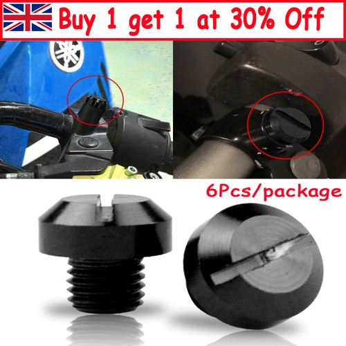 6PC Motorcycle Motorbike Mirror Hole Blanking Plugs Right Left Thread ...