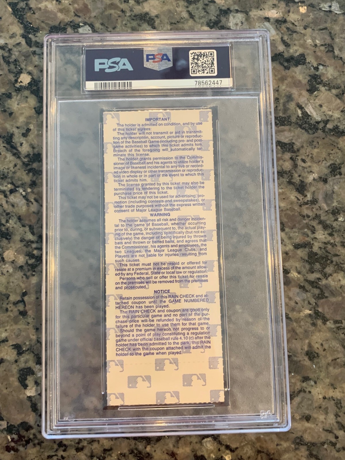 1987 World Series ticket stub game 6-PSA 8 (NM-MT)-POP 1 (None higher ...