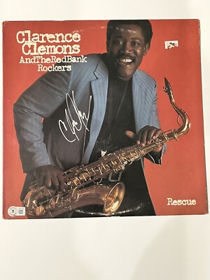 Clarence Clemons and the red bank rockers Signed Rescue Album BAS COA ...
