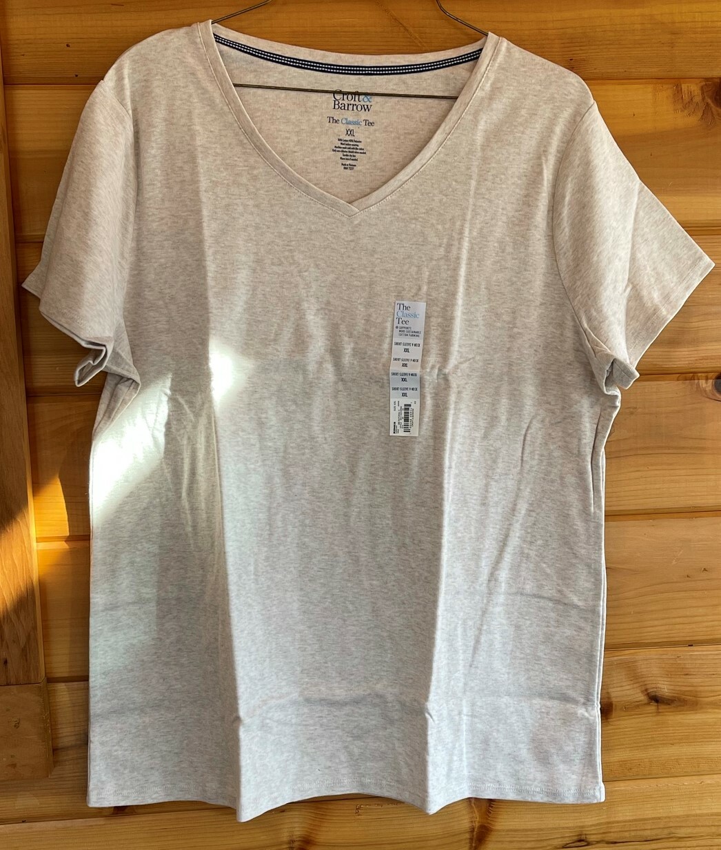 Women's Croft & Barrow Essential V Neck Tee Size 2X New | eBay