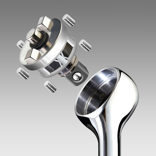 Zero Degree 3/8" Inch Drive Gearless Ratchet Nickel Plated 1" Turning ...