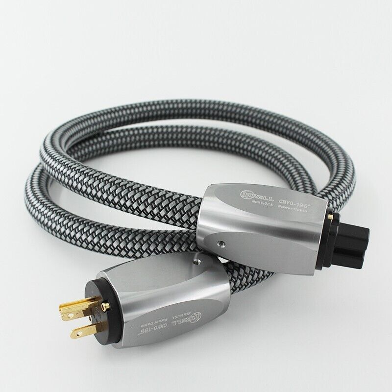 Audiophile Hi-Fi Audio Amplifier Power Cable US/EU Plug IEC Connector ...