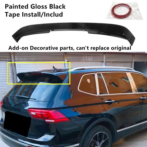 Tailgate Rear Roof Spoiler Wing Gloss Black For 2018-2023 VW Tiguan R ...