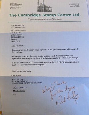 Nathaniel Parker English actor, annotated signed letter | eBay UK