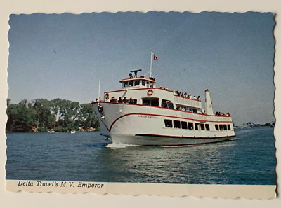 1979 CA Postcard Sacramento California Delta Travel MV Emperor boat ...