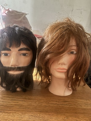 2 Cosmetology Training Mannequin Head Hairdresser Training Heads Pivot ...